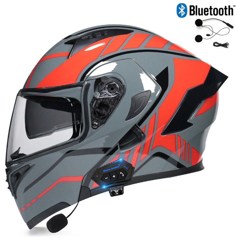 Men Motorcycle Helmet Intercom Bluetooth Headset Wireless Interphone ...