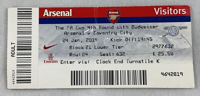 EFB 2014 01/24 Arsenal v Coventry City Football (Soccer) Ticket | eBay