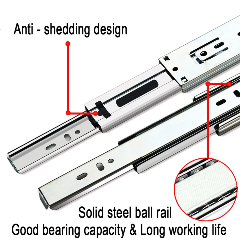 10-28'' Pair Heavy Duty Fully Extension Ball Bearing Drawer Runners ...