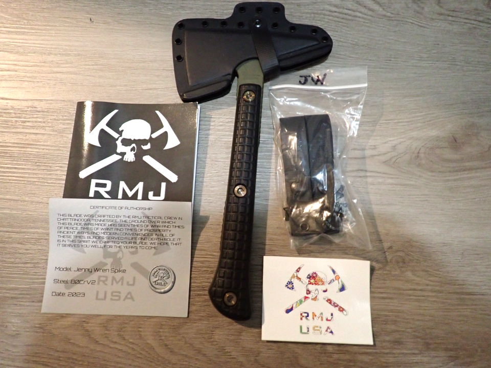 RMJ Tactical Jenny Wren Spike Tomahawk Sniper Green MEFP Grips | eBay