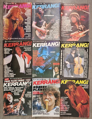 Vintage KERRANG! 80s Metal Magazine Bundle x 9 1981 - 1982 iron maiden ...