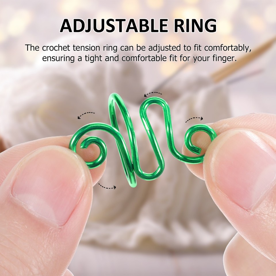 9pcs Crochet Tension Rings Crochet Finger Loops Open Crochet Rings ...
