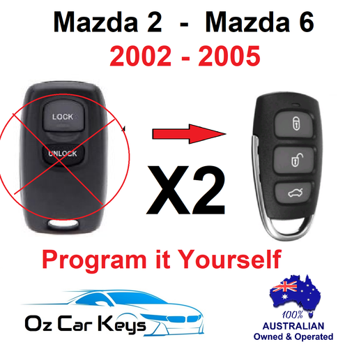 2 MAZDA 2 6 REMOTES KEY LESS ENTRY FOB 2002 2003 2004 2005 NEW DESIGN ...
