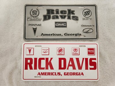 Rick Davis Olds Pontiac GM Dealer Booster License Plates Americus ...