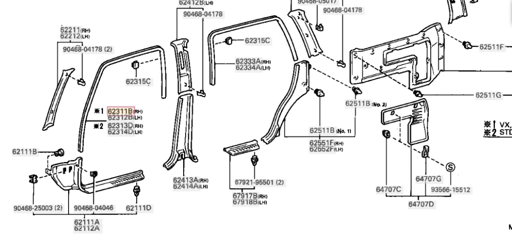 TOYOTA GENUINE OEM WEATHERSTRIP, FRONT DOOR OPENING TRIM, RH&LH SET | eBay