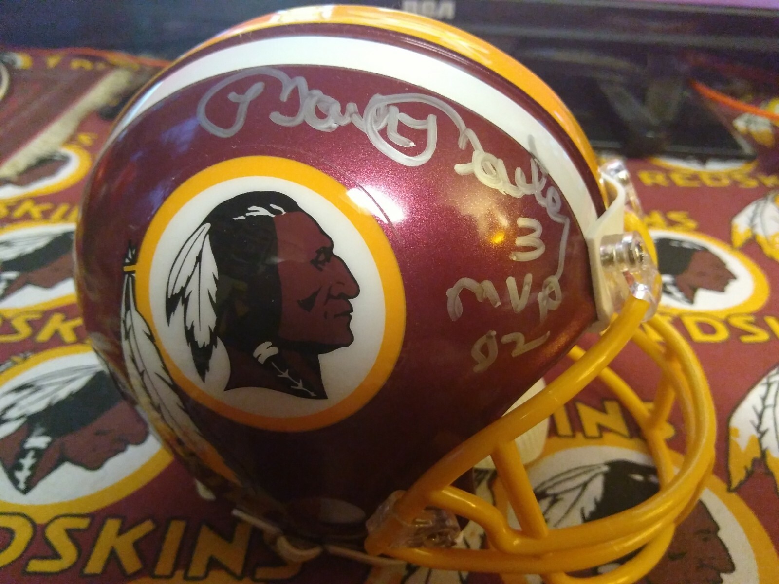 Washington Redskins SIGNED Mark Moseley Riddell Mini Helmet - 1982 MVP ...
