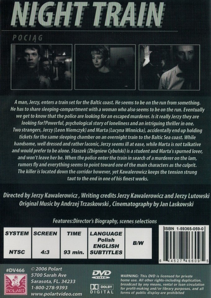 Pociag (Night Train) DVD Jerzy Kawalerowicz NTSC POLSKI POLISH ...