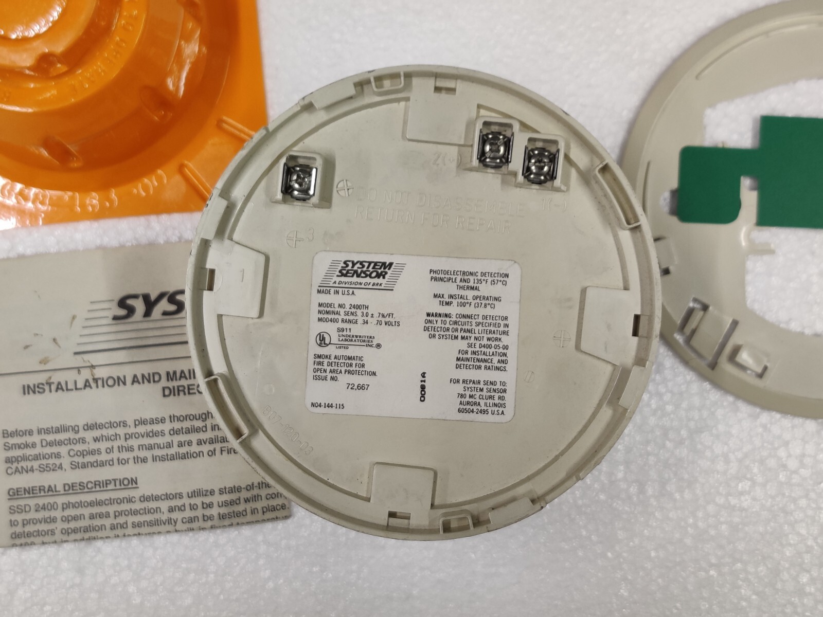System Sensor 400 Series Smoke Detector 2400TH for sale online | eBay