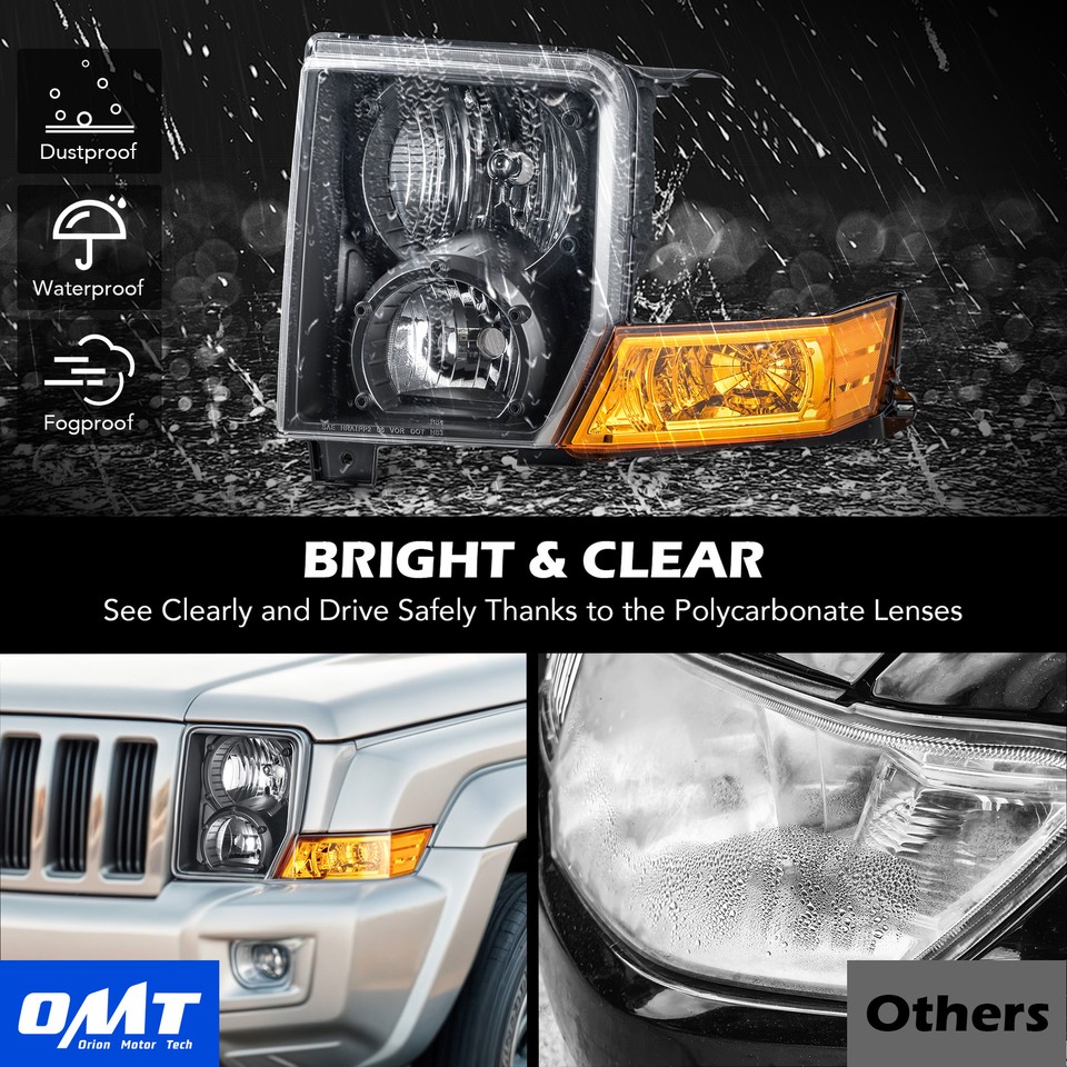 For 2006-2010 Jeep Commander Headlight Assembly Set Left + Right ...