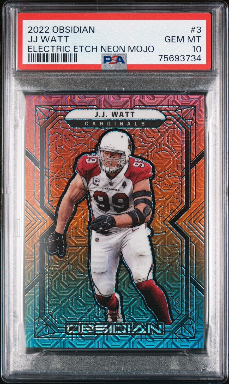 J.J. WATT 2022 PANINI OBSIDIAN NEON MOJO PSA GEM MINT 10 #’D 3/5 CASE ...