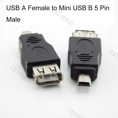 USB 2.0 A Female Male to Mini 5pin USB B Type Adapter OTG Converter B14 ...