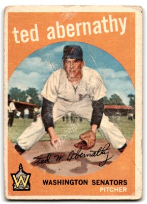 1959 Topps (a) Ted Abernathy Washington Senators #169 | eBay