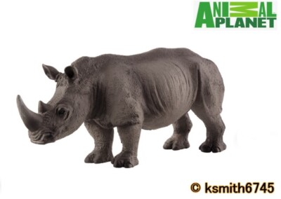 Mojo Animal Planet WHITE RHINOCEROS solid plastic toy wild zoo rhino ...