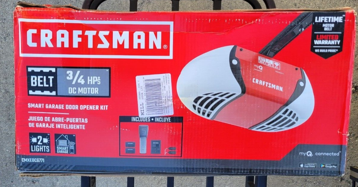 Craftsman 3/4 HP Belt Drive Garage Door Opener Kit With myQ ...