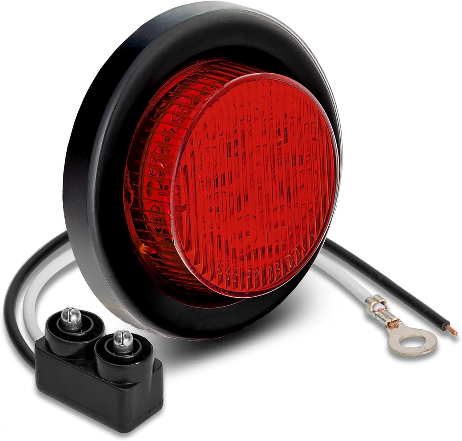 1Pcs 2" Red Round LED Side Marker Clearance Signal Indicator Light Fits ...