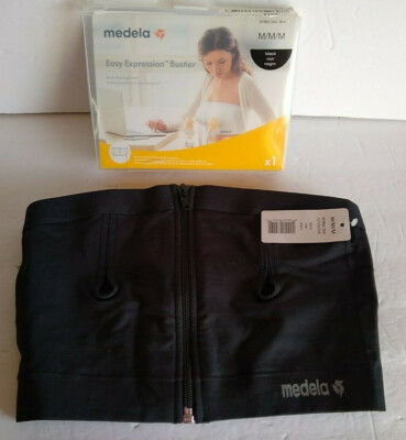 Medela Easy Expression Bustier Hands Free Pumping Bra Black Medium ...