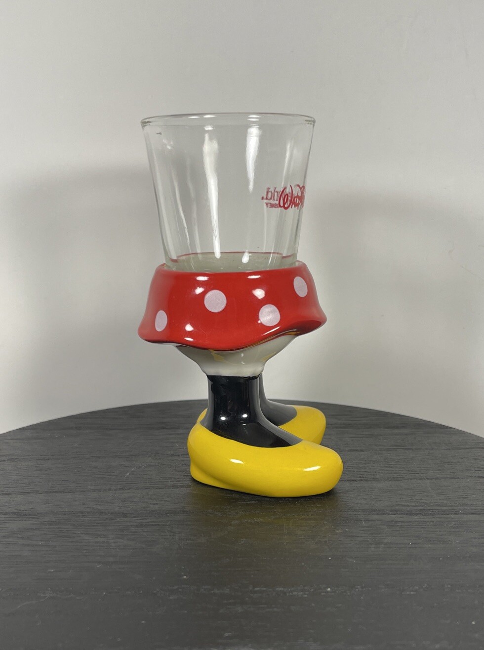 Disney Minnie Mouse Shot Glass Legs Feet Skirt Red Polka Dot Walt ...