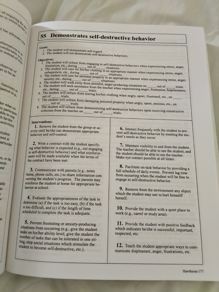 Special Ed Behavior Intervention Manual For Goals and Objectives Good ...