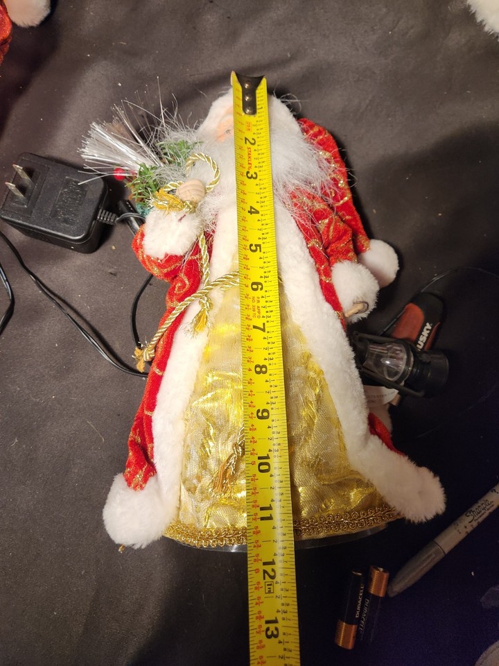 LOT OF 4 Santa Claus/Angel Figures w/ Ceramic Heads 3 w Fiber Optic ...