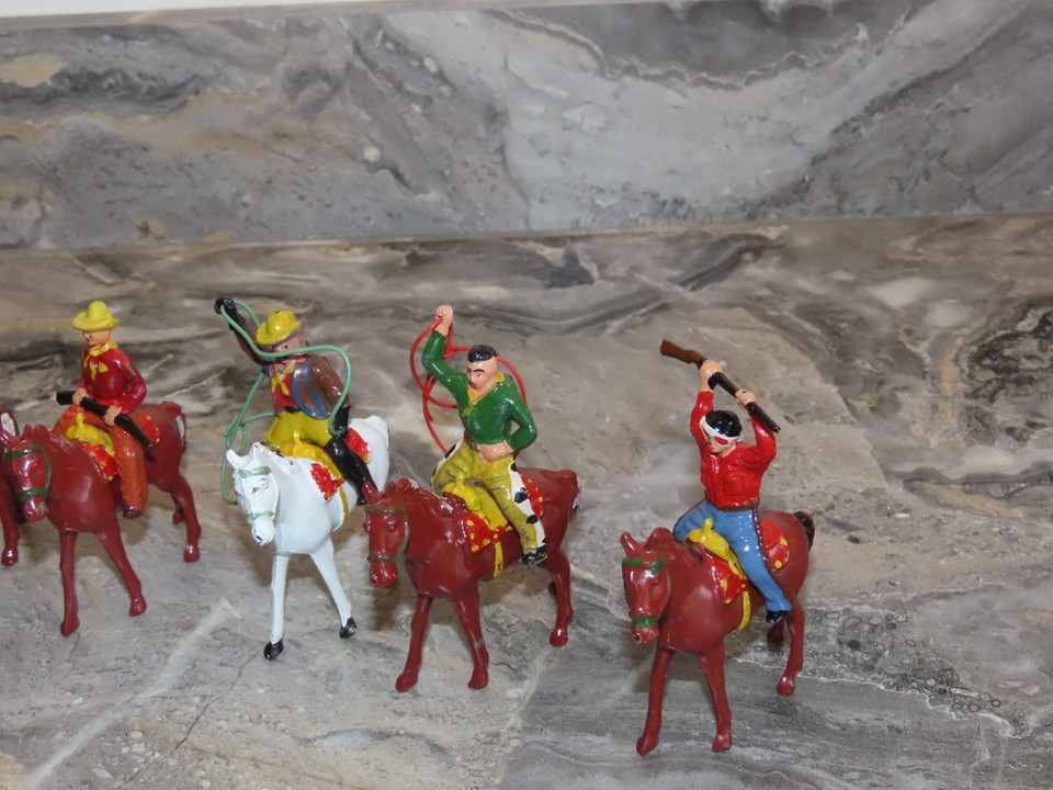Collection of Vintage Benbros lead cowboys on horseback - Includes Wild ...