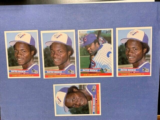 1983 Donruss Joe Carter Rookie Card,Cubs-w/ 4 Tony Fernnandez RC-NMMT ...