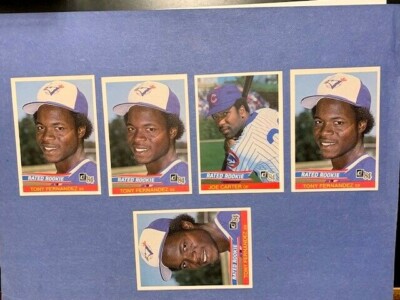 1983 Donruss Joe Carter Rookie Card,Cubs-w/ 4 Tony Fernnandez RC-NMMT ...