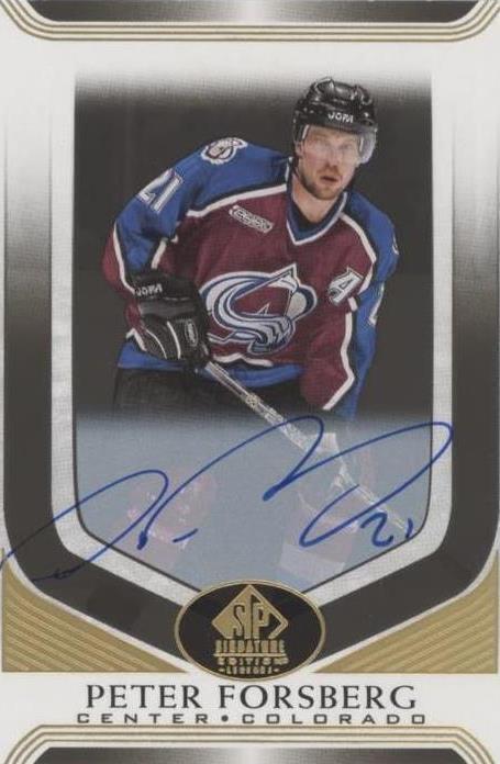 2020-21 Upper Deck SP Signature Edition Legends - SP Peter Forsberg ...