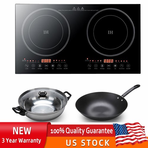 Portable Induction Cooktop Dual Cooker Burner Stove Hot Plate 1200w ...