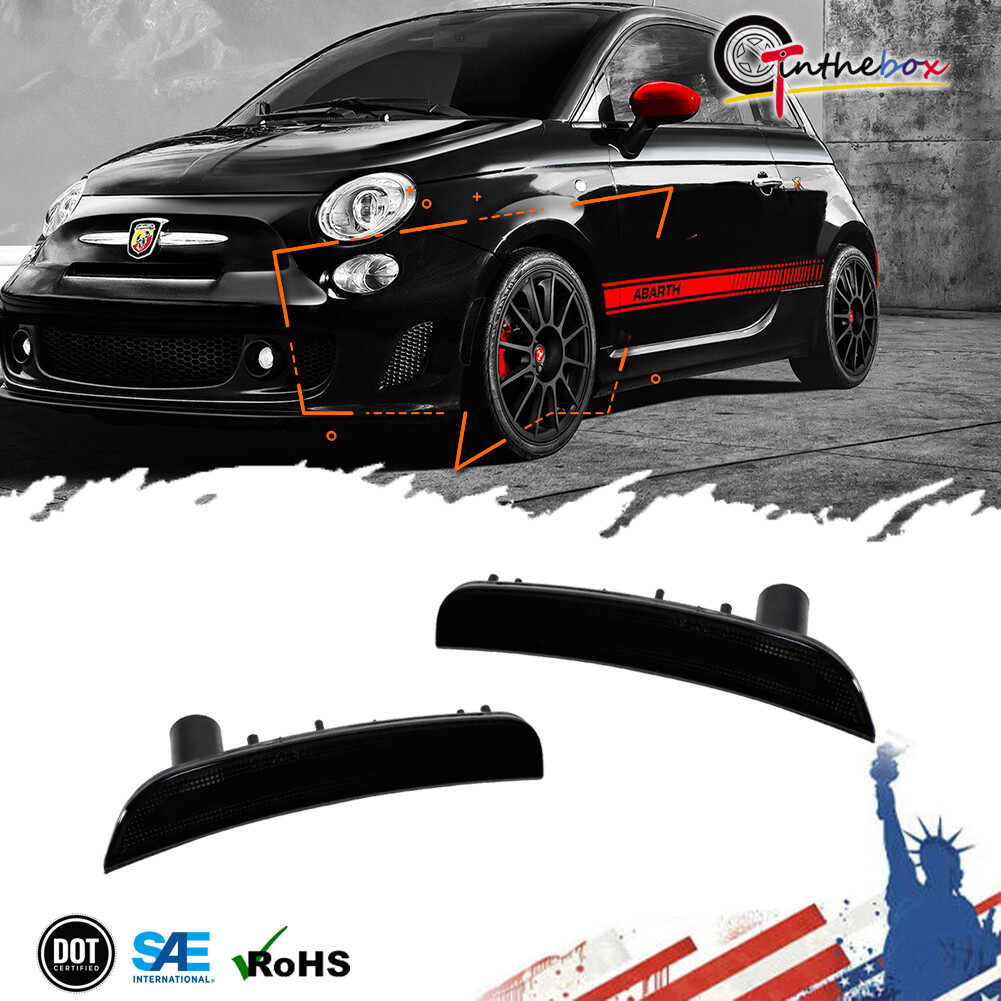 GTinthebox Clear Front Bumper Amber LED Side Marker Lamps for 2012-2019 ...