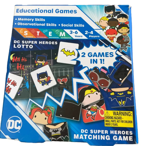 DC Comics Super Heroes 2 Games In 1 Matching Game Official Licensed ...
