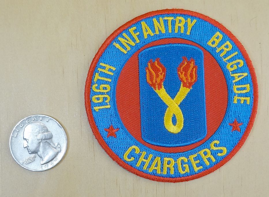 196TH INFANTRY BRIGADE - CHARGERS - IRON-ON / SEW-ON EMBROIDERED PATCH ...