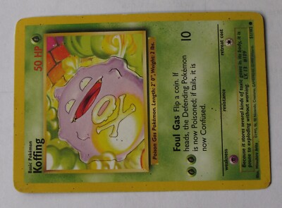 Pokemon Koffing Pokemon Card,51/102, Non-Holo, Common, Basic, Unlimited ...