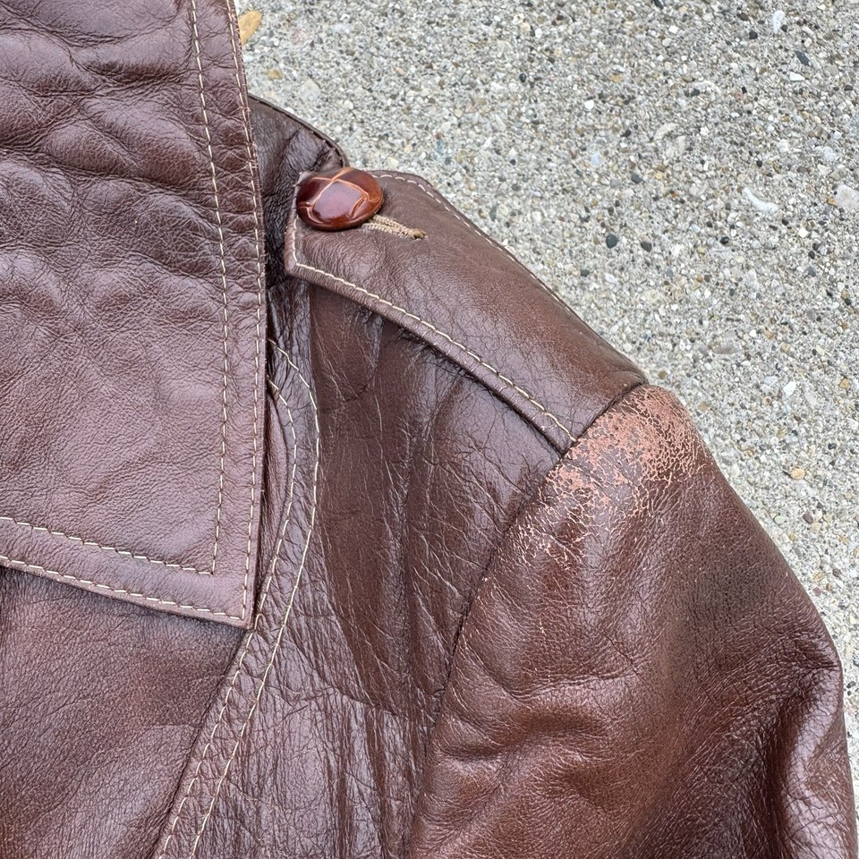 Vintage 70s Grais ANGEL SKIN Cabretta Leather Trench Coat Jacket 42 Reg ...