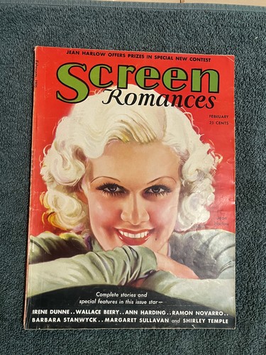 Screen Romances Magazine Feburary 1935 Jean Harlow Cover | eBay