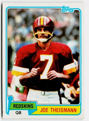 Joe Theismann 1981 Topps #165 Washington Redskins | eBay