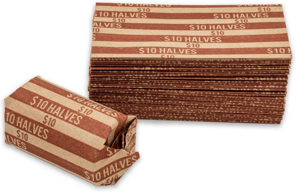 Half Dollar Coin Wrappers, 100 Flat Striped Coin Wrappers | eBay
