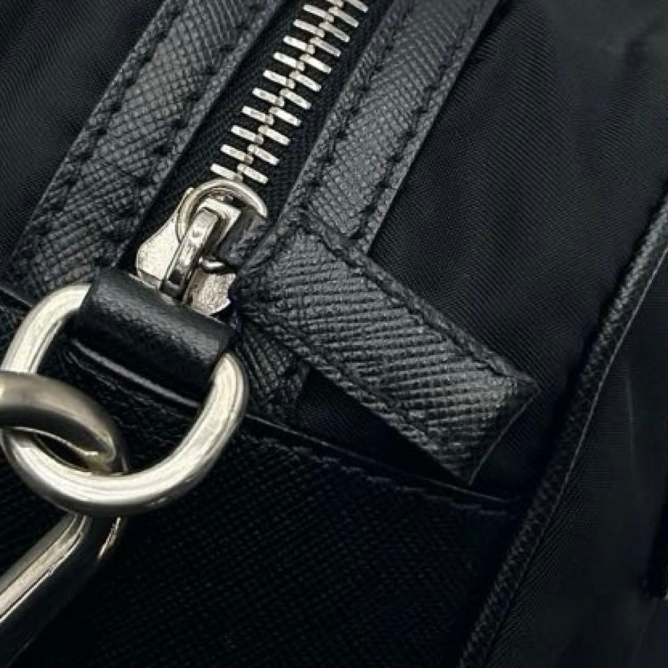 PRADA One-Hand Back Plate Camera Bag Logo BR2079 Black Authentic From ...