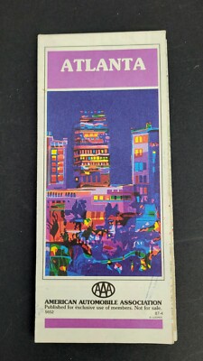 1987 AAA Atlanta And Vicinity Fold Out Road Map | eBay