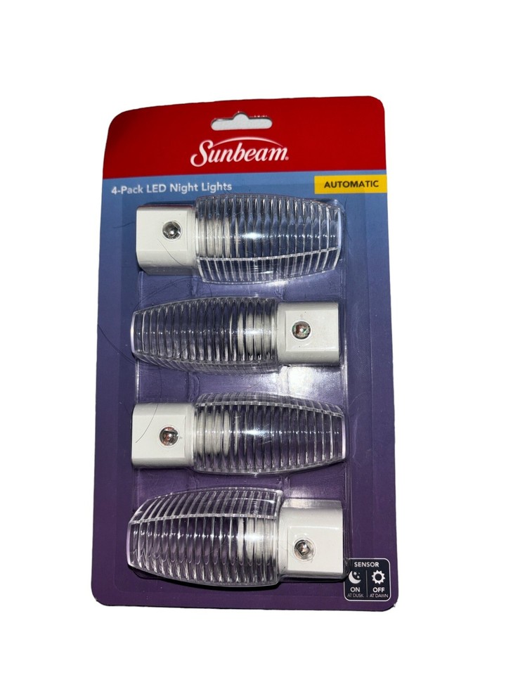 Sunbeam 4 Pack Plug-In Automatic Dusk Dawn Sensor LED Night Lights Long Life! | eBay