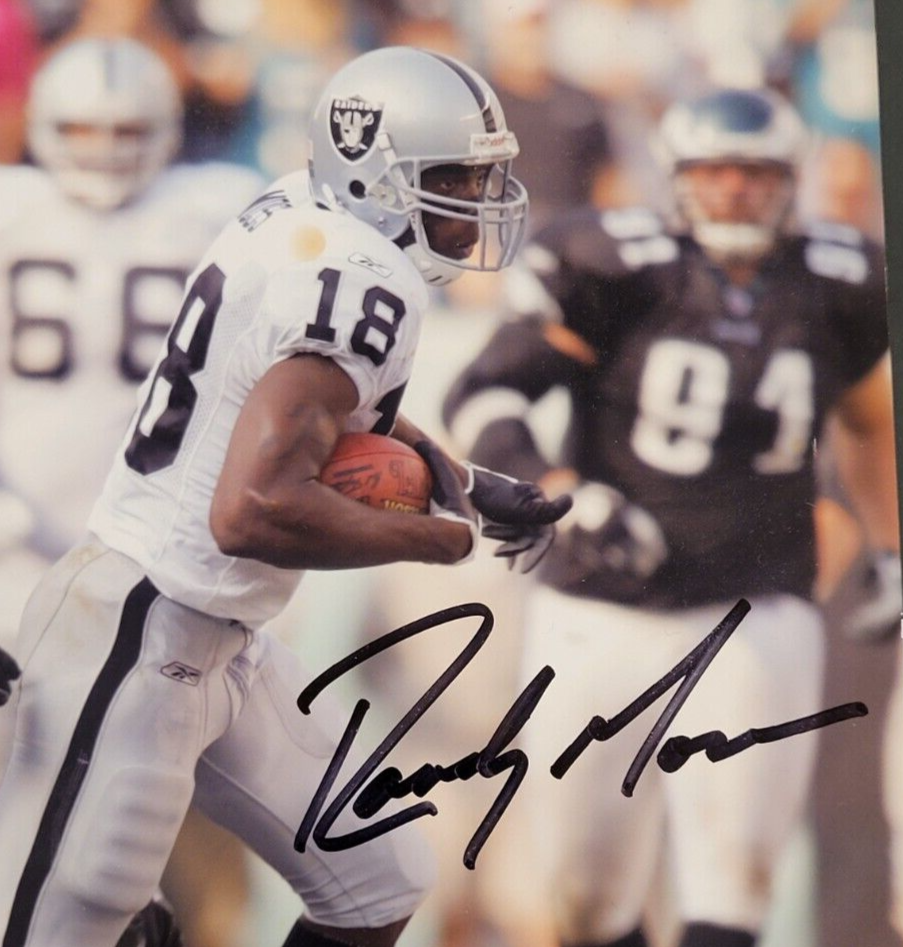 Rare RANDY MOSS Signed 8x10 Photo-Vikings-Patriots-HOF-OAKLAND RAIDERS ...