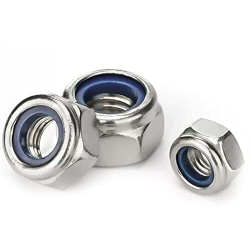 M10 Nylon Insert Lock Nuts M10-1.5 Nylon Locknuts 304 Stainless Steel ...