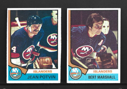 1974-75 Jean Potvin & Bert Marshall NY Islanders EX+ | eBay