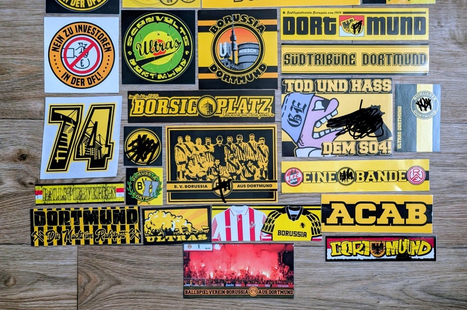 Aufkleber Mix Ultras BVB Borussia Dortmund 38x Fanszene Sticker ...