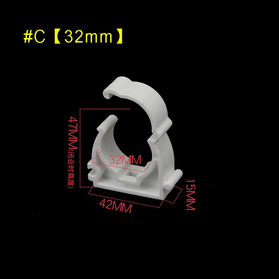 PPR Plastic Pipe Clips Hose Tube Clamp U-shaped White Size: 16mm 20mm ...