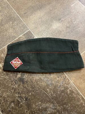 Vintage Boy Scout Garrison Cap BSA Hat Dark Green Official Uniform ...