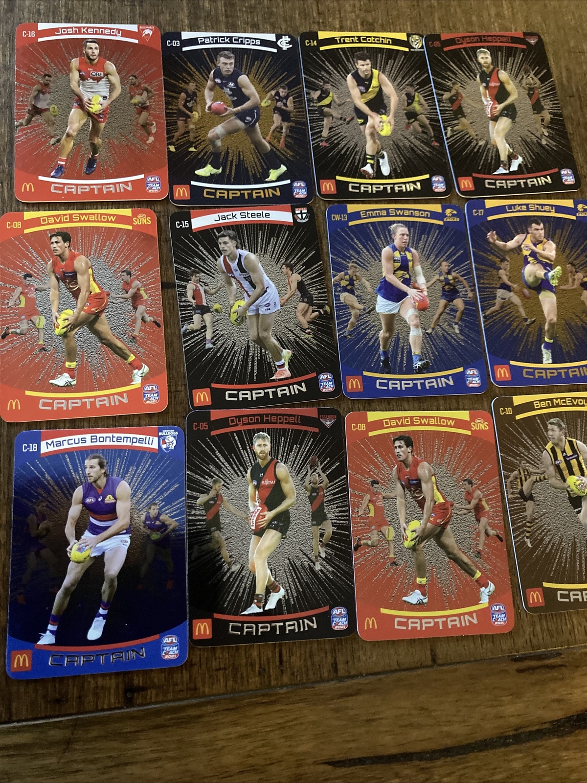 2021 AFL TEAMCOACH MACCAS SILVERAFL AFLW CAPTAIN CARDS/NORMAL ONES PICK ...