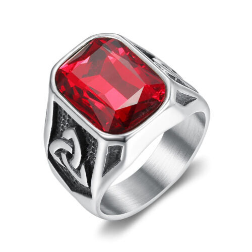 Red Stone Rings for Men for sale | eBay