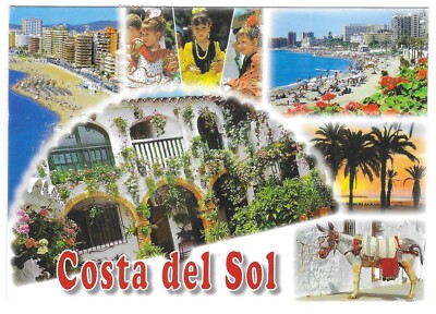 Spain Costa Del Sol Chrome Postcard Multi Views | eBay