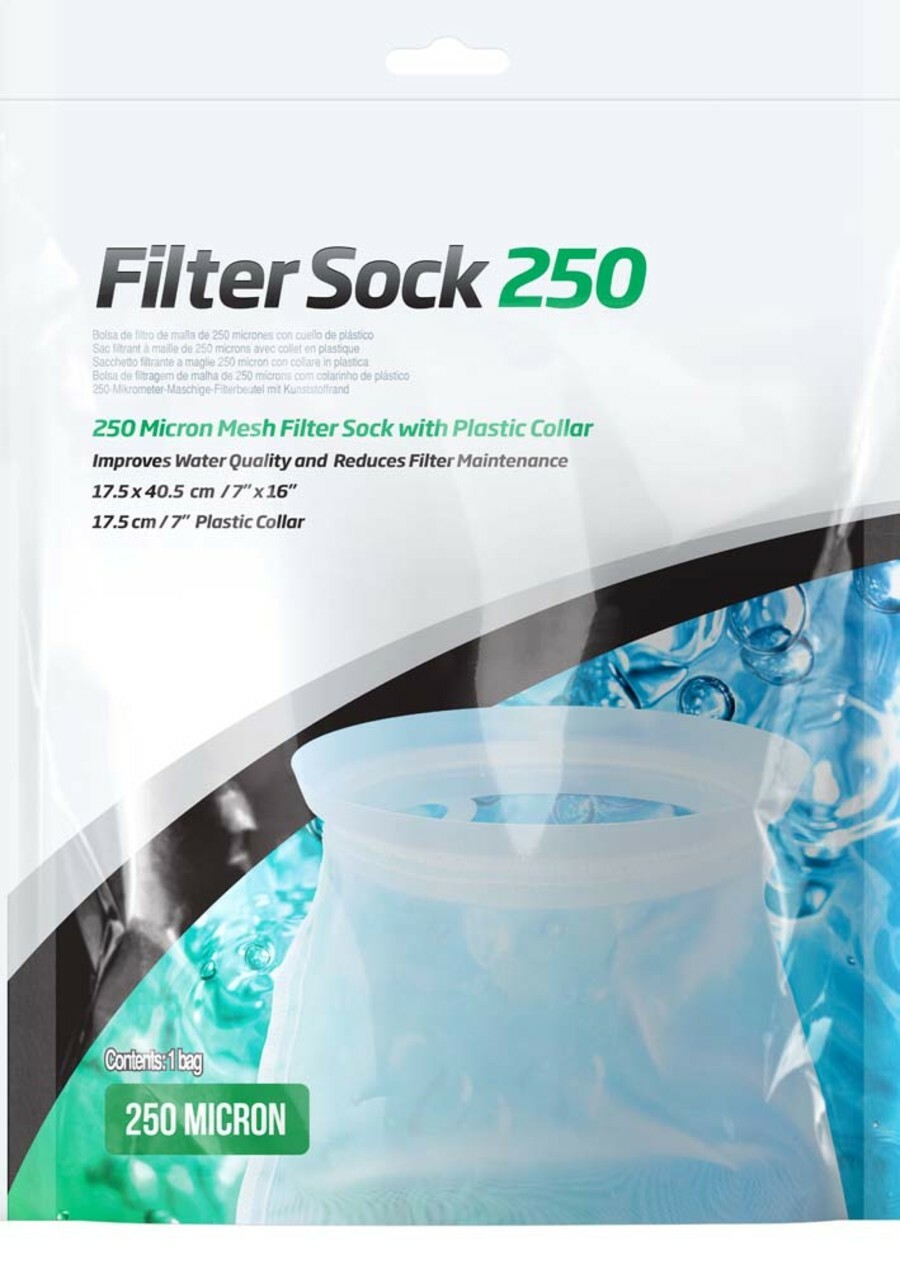 Seachem Mesh Filter Sock 250 Micron with Plastic Collar, White* | eBay