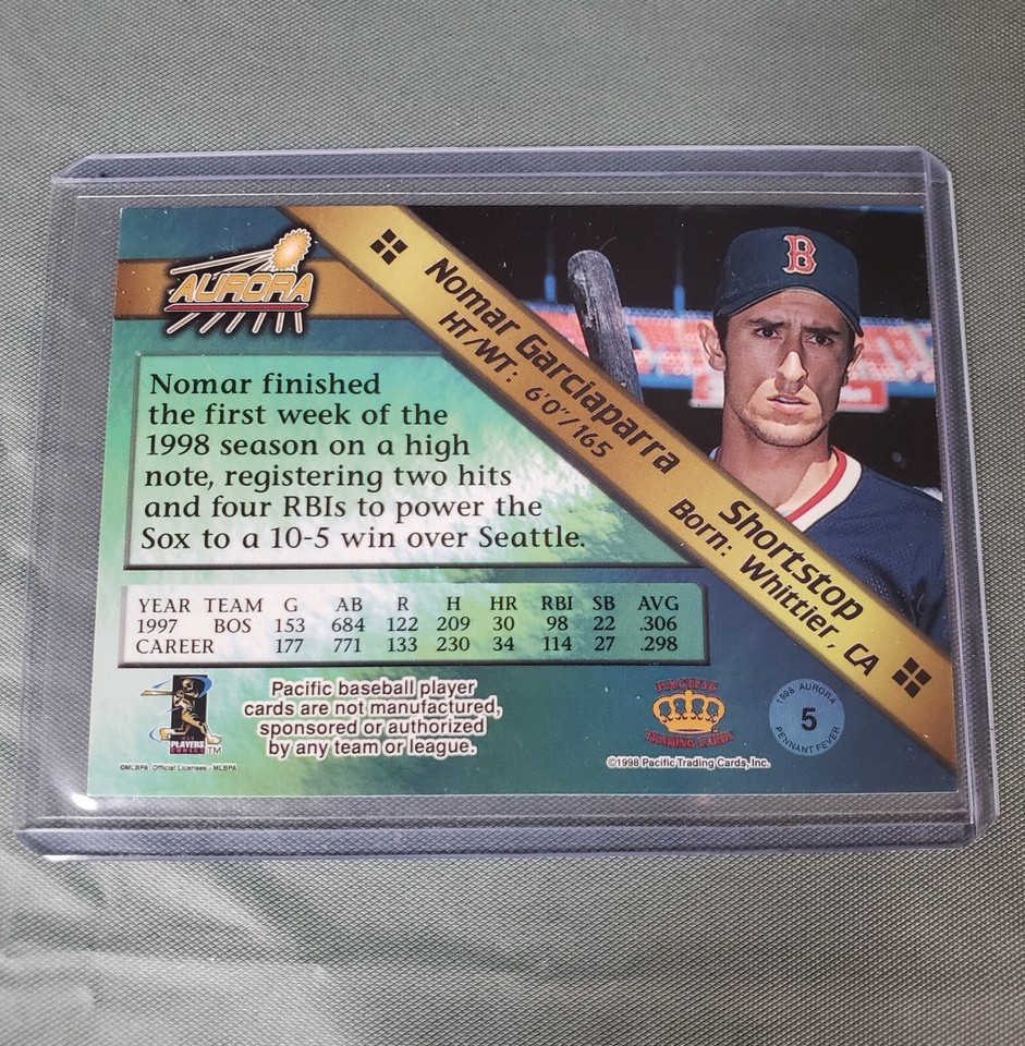 1998 Pacific Aurora - Pennant Fever #5 Nomar Garciaparra Excellent ...